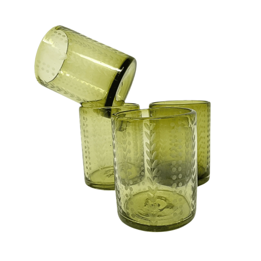 Signature "7" Rocks Glasses in Citron – Half Past Seven